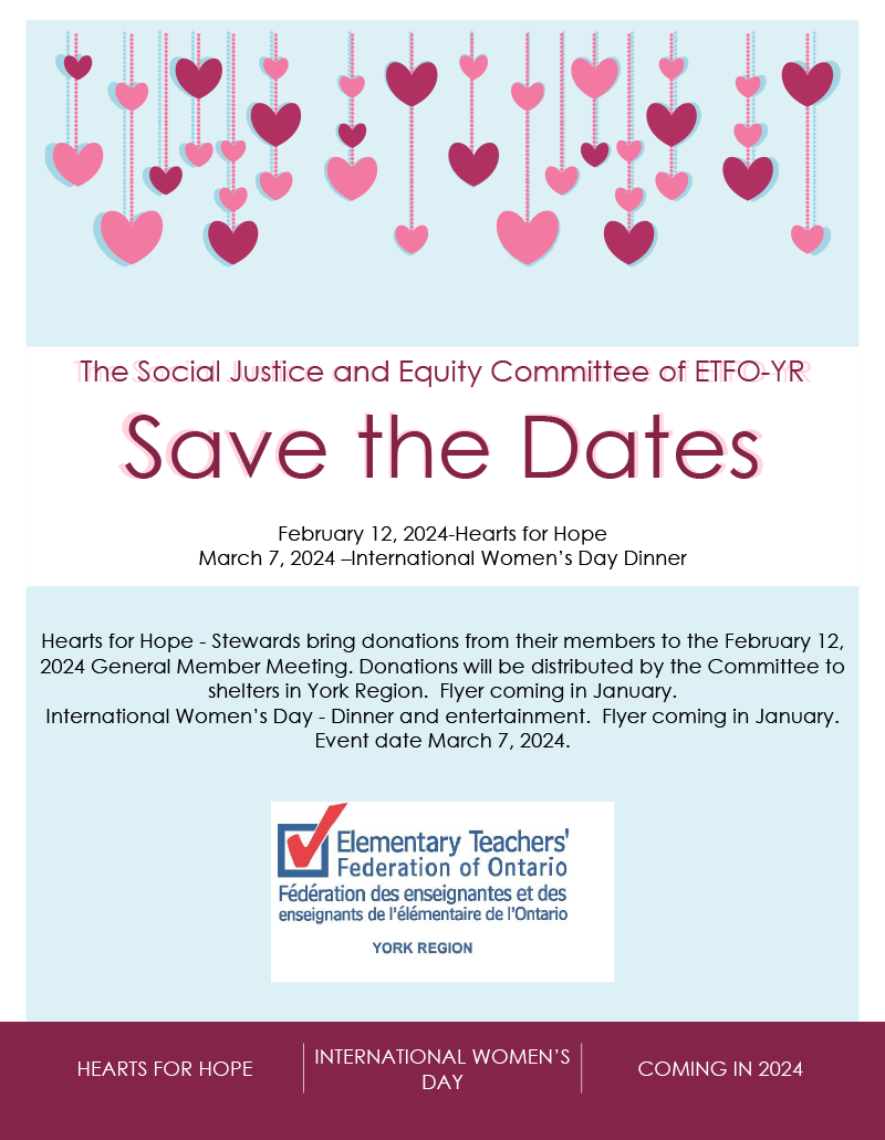 Social Justice and Equity Committee – ETFO York Region