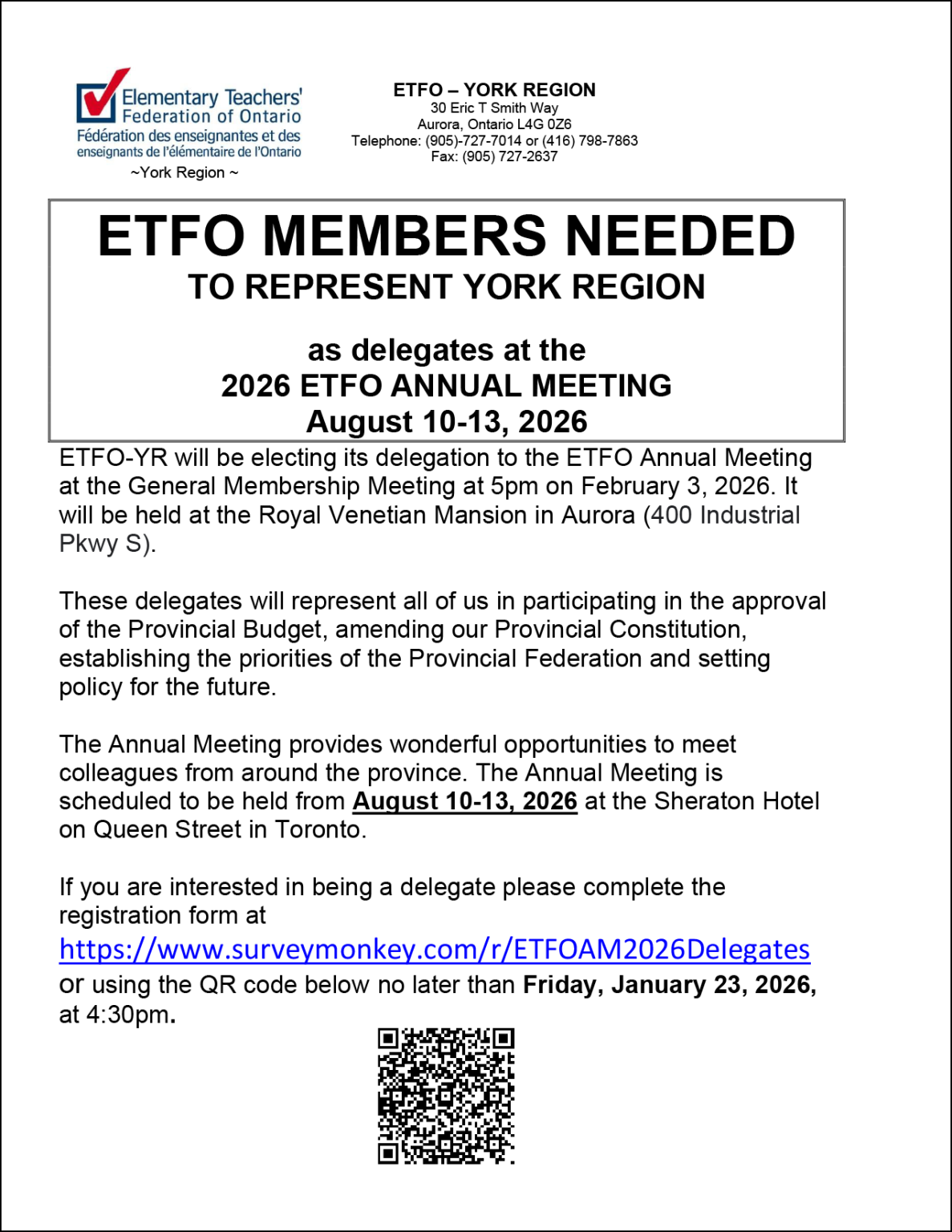 ETFO York Region – ETFO York Region Website