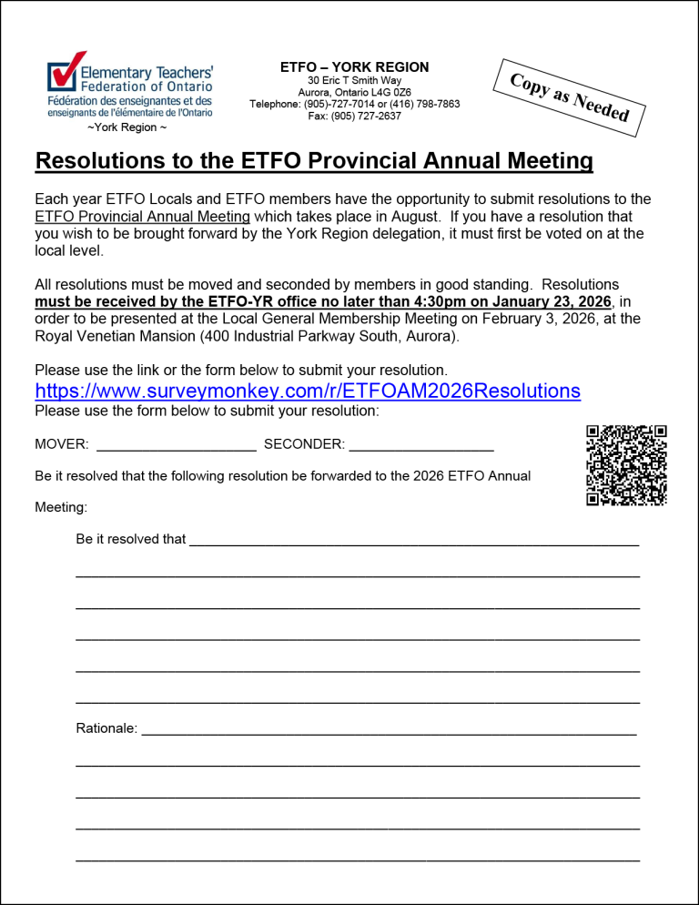 ETFO York Region – ETFO York Region Website